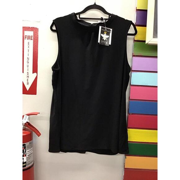 Antthony | Tops | Antthony Originals Tank Blouse Size Xlarge Black Lose ...